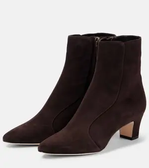 Manolo Blahnik Myconia 50 Suede Ankle Boots - Brown
