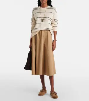 Vince Striped Wool-blend Sweater - Beige