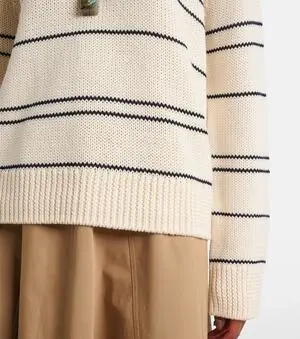 Vince Striped Wool-blend Sweater - Beige