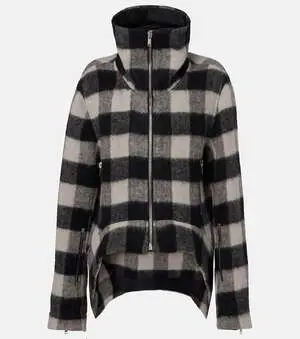 Rick Owens Exploder Checked Virgin Wool Jacket - Black