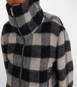 Rick Owens Exploder Checked Virgin Wool Jacket - Black