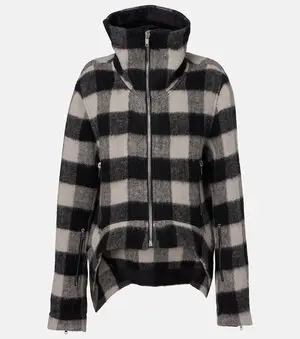 Rick Owens Exploder Checked Virgin Wool Jacket - Black