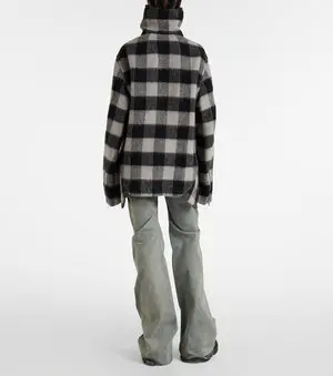 Rick Owens Exploder Checked Virgin Wool Jacket - Black
