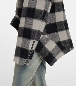 Rick Owens Exploder Checked Virgin Wool Jacket - Black