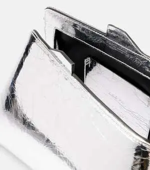 Attico 8.30 Pm Oversized Leather Clutch - Silver
