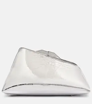 Attico 8.30 Pm Oversized Leather Clutch - Silver