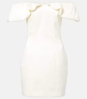 Women's White Pleated Shoulder Dresses