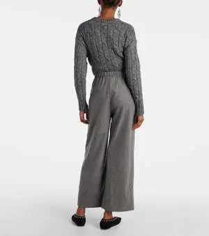 Max Mara Floria Virgin Wool Straight Pants - Grey