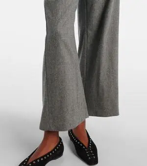 Max Mara Floria Virgin Wool Straight Pants - Grey