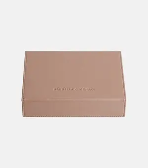 Brunello Cucinelli Leather Playing Card Set And Case - Beige
