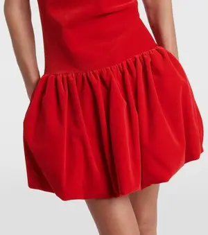 PATOU One-shoulder Cotton Mini Dress - Red