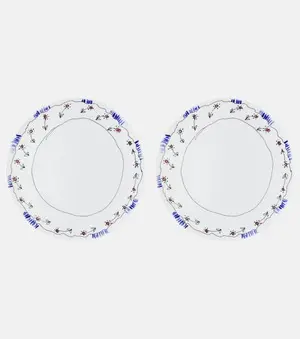 SERAX Midnight Flowers Anemone Milk Set Of 2 Starter Plates Marni - Multicoloured