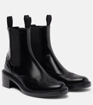 Saint Laurent Vincent 50 Leather Ankle Boots - Black