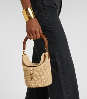 Saint Laurent Gaby Raffia Bucket Bag
