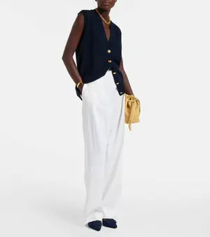 BLAZÉ MILANO Highland Wool And Cashmere Vest - Blue