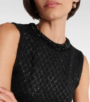 Max Mara Novara Feather-trimmed Minidress