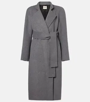 Khaite Deena Wool Wrap Coat - Grey