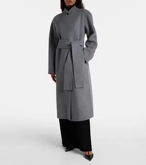 Khaite Deena Wool Wrap Coat - Grey