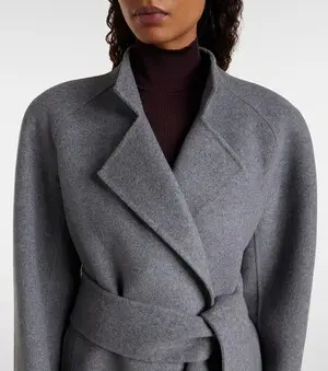 Khaite Deena Wool Wrap Coat - Grey
