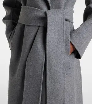 Khaite Deena Wool Wrap Coat - Grey