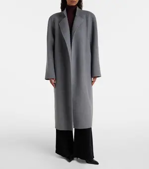 Khaite Deena Wool Wrap Coat - Grey