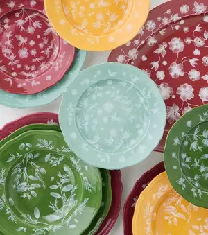 CABANA X Ginori 1735 Floral Porcelain Platter - Red