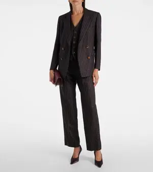 BLAZÉ MILANO Feral Pinstripe Vest - Brown