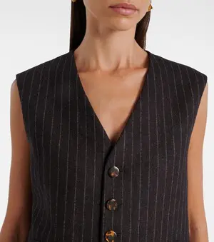BLAZÉ MILANO Feral Pinstripe Vest - Brown