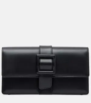 Manolo Blahnik Maygot Leather Clutch - Black
