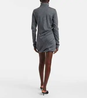 Sportmax Luigia Wool And Cotton-blend Minidress