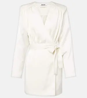 ROTATE BY BIRGER CHRISTENSEN Satin Wrap Dress