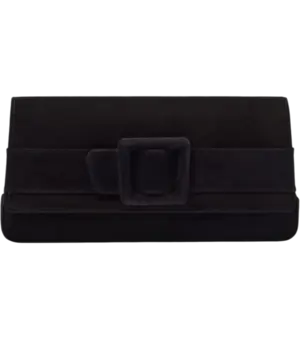 Manolo Blahnik Maygot Suede Clutch - Black