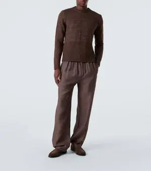 SAMAN AMEL Gio Silk Sweater - Brown