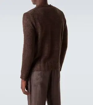 SAMAN AMEL Gio Silk Sweater - Brown