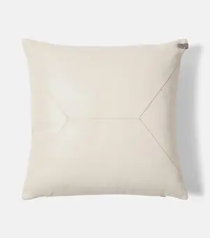 Brunello Cucinelli Monili Leather Cushion - Beige
