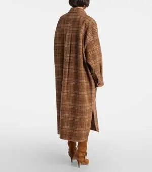 MARANT ETOILE Gislene Checked Virgin Wool Coat