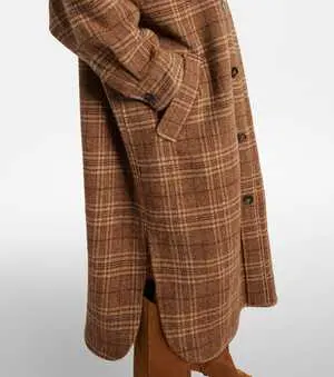 MARANT ETOILE Gislene Checked Virgin Wool Coat