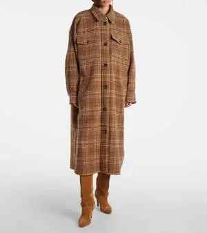 MARANT ETOILE Gislene Checked Virgin Wool Coat
