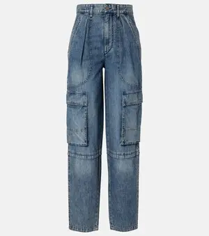 MARANT ETOILE Nayla High-rise Cargo Jeans - Blue