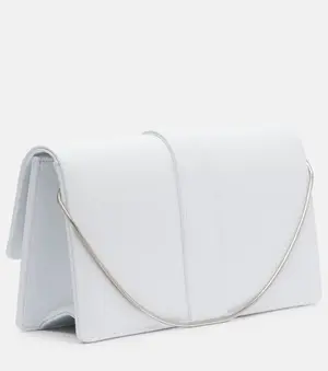 Manolo Blahnik Maygot Leather Clutch - White
