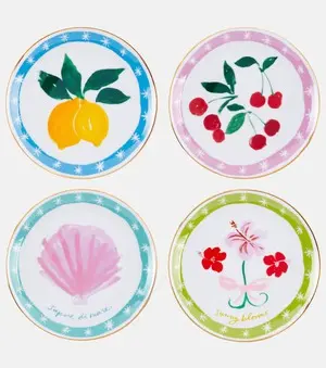 BITOSSI Con Amore Set Of 4 Porcelain Plates - Multicoloured