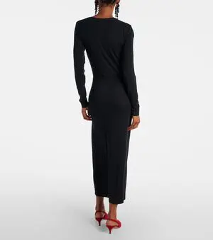 MARANT ETOILE Jelina Gathered Jersey Maxi Dress - Black