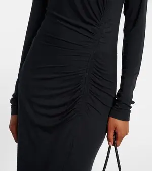 MARANT ETOILE Jelina Gathered Jersey Maxi Dress - Black