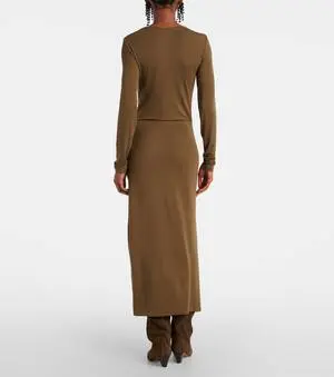 MARANT ETOILE Gathered Jersey Maxi Dress - Green