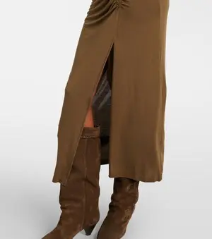 MARANT ETOILE Gathered Jersey Maxi Dress - Green