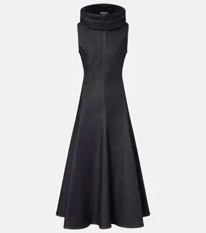 Women's Sleeveless Denim Midi Dresses