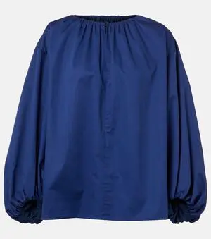 JOSEPH Puff-sleeve Cotton Blouse - Blue