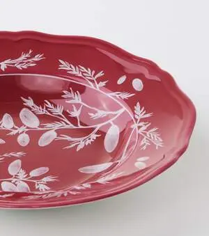 CABANA X Ginori 1735 Floral Porcelain Soup Plate - Red