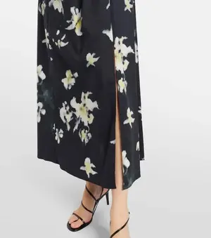 Altuzarra Floral Cotton-blend Midi Dress - Black