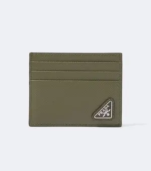 Prada Saffiano Leather Card Holder - Green